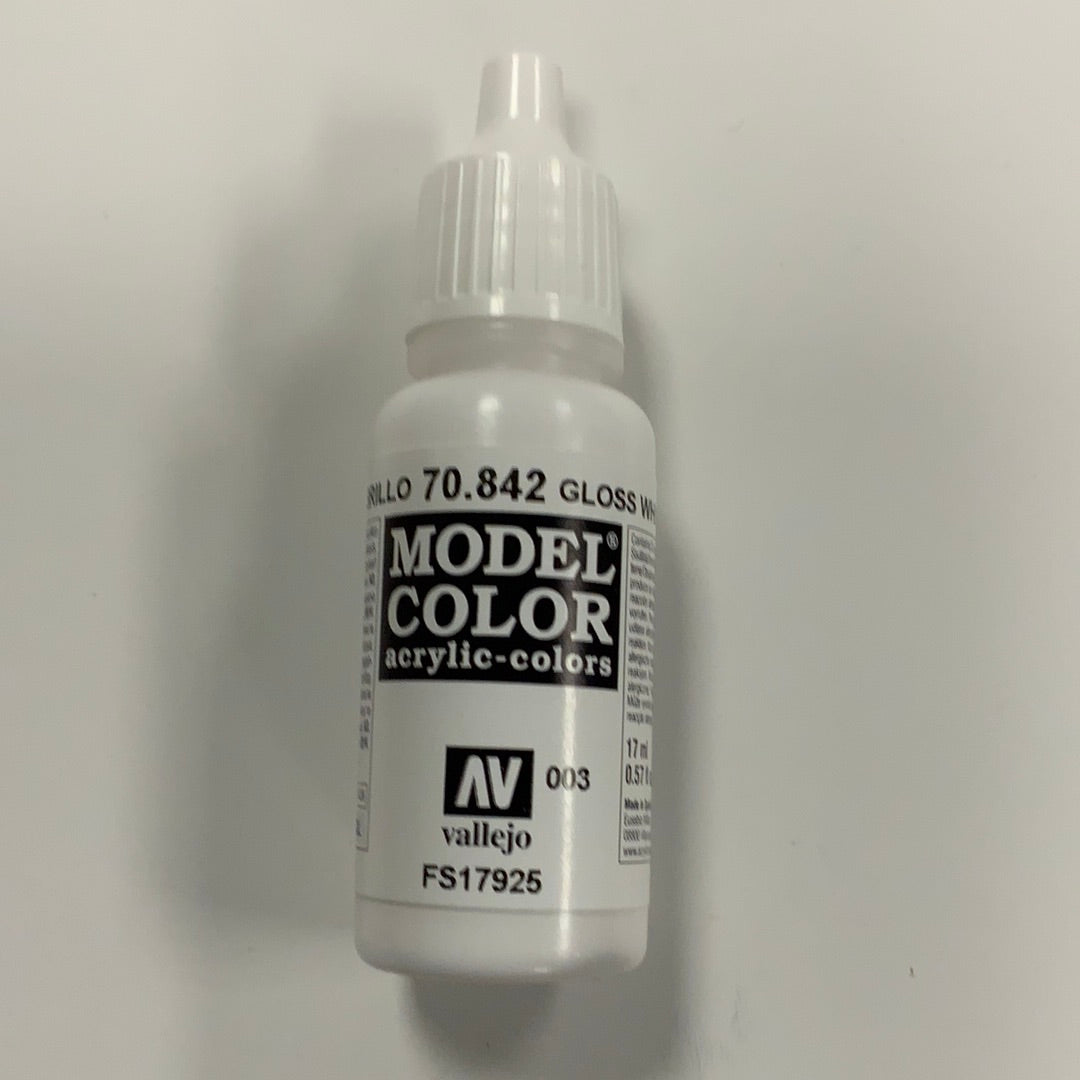 Vallejo model color acrylic colors, 70.842, Gloss White – Warehouse ...